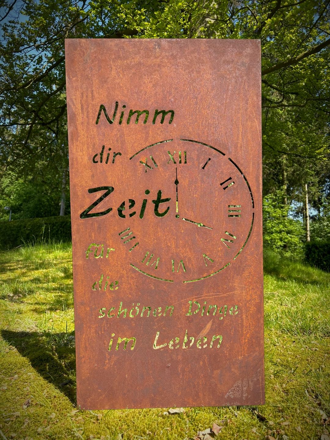Hingucker Stele Sichtschutz NIMM DIR ZEIT – EL-TORRO.com